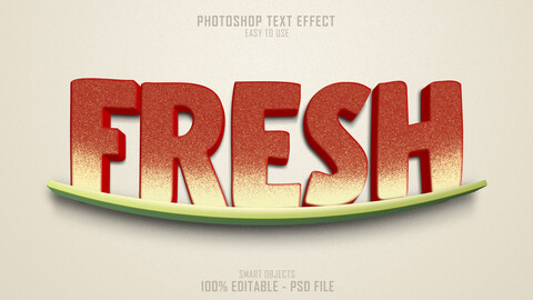 ArtStation - 3D Fresh. PSD fully editable text effect. Layer style PSD ...