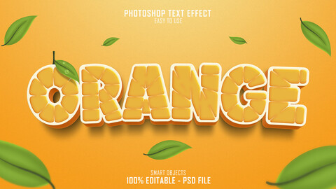 ArtStation - 3D Orange. PSD fully editable text effect. Layer style PSD ...