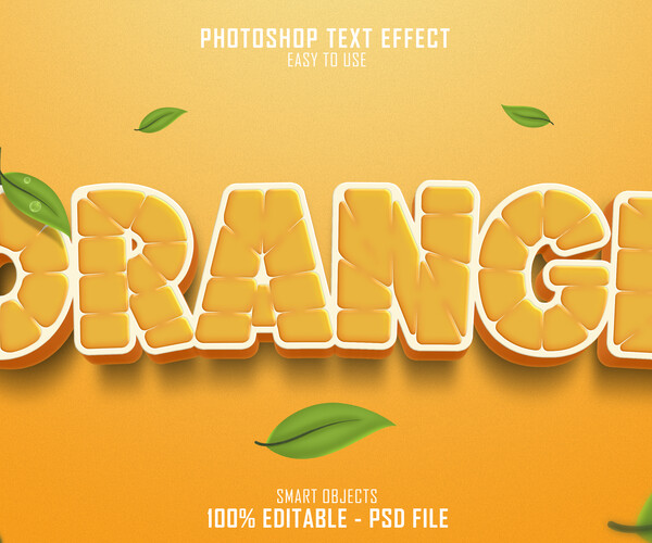 ArtStation - 3D Orange. PSD fully editable text effect. Layer style PSD ...