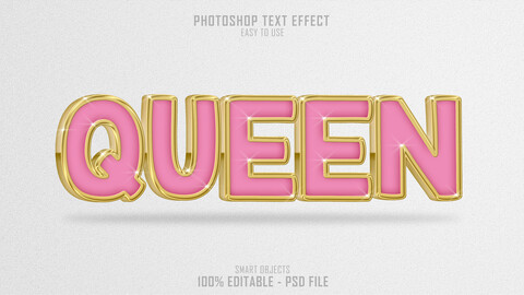 ArtStation - 3D Queen. PSD fully editable text effect. Layer style PSD ...