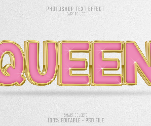 ArtStation - 3D Queen. PSD fully editable text effect. Layer style PSD ...