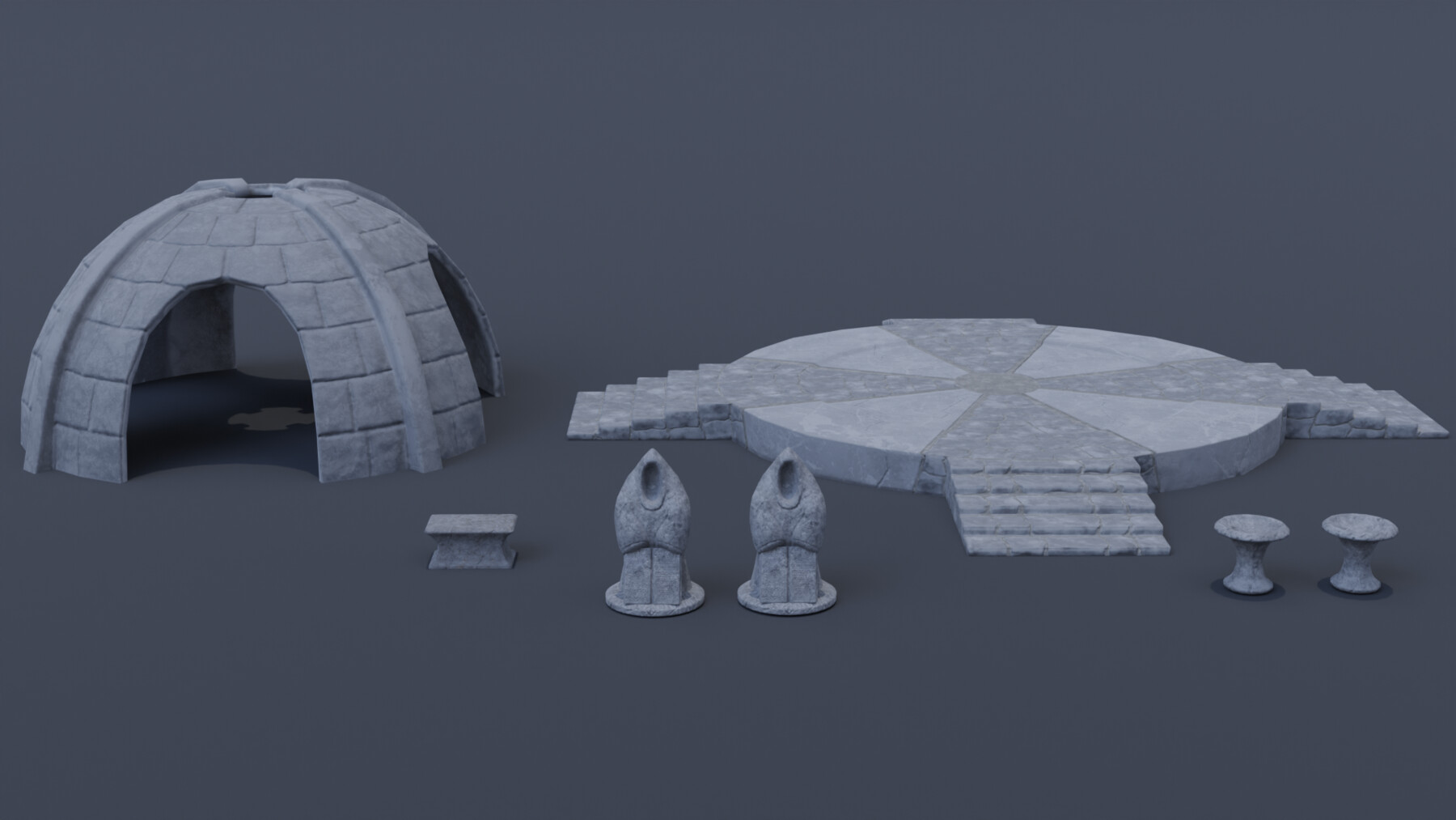 ArtStation - Stone altar Low-poly 3D model | Resources