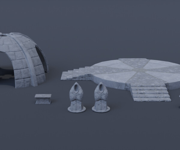 ArtStation - Stone altar Low-poly 3D model | Resources
