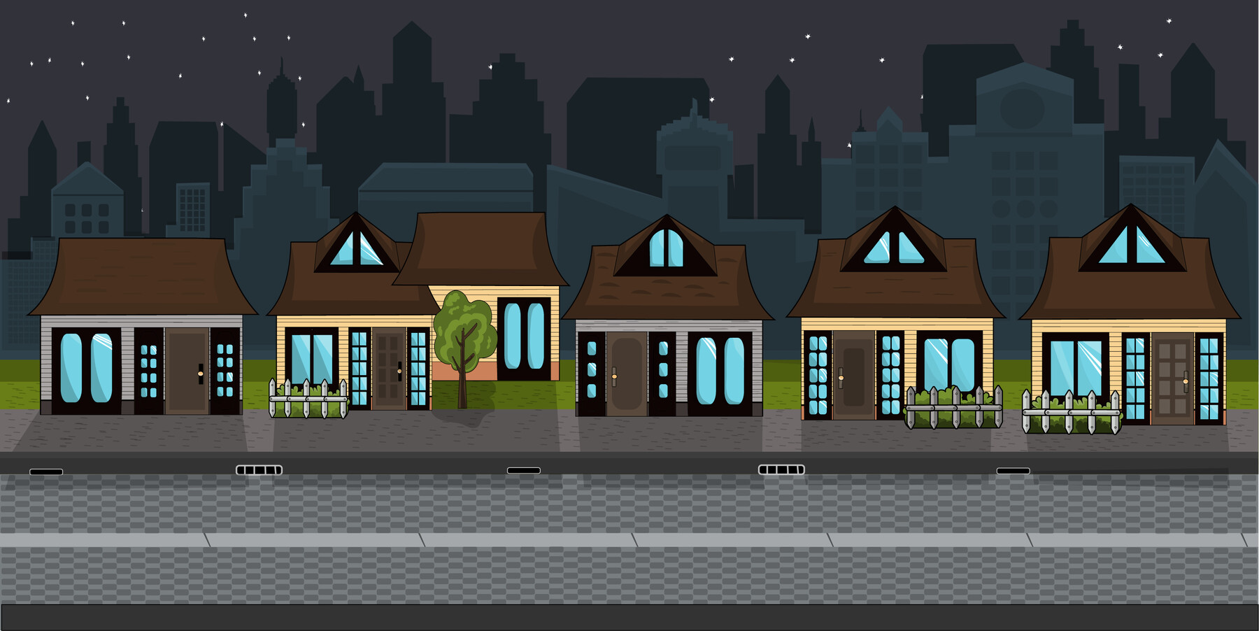 ArtStation - Background 2D CITY CARTOON | Game Assets