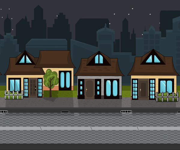 ArtStation - Background 2D CITY CARTOON | Game Assets