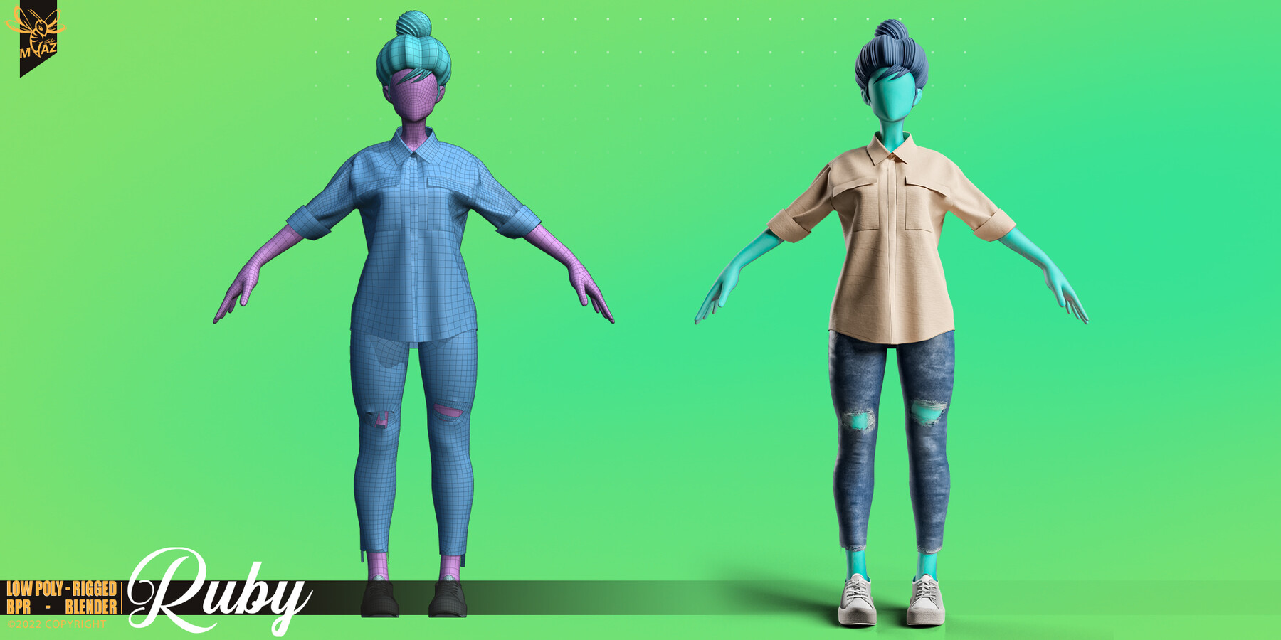 ArtStation - Stylized motion design female character | Game Assets