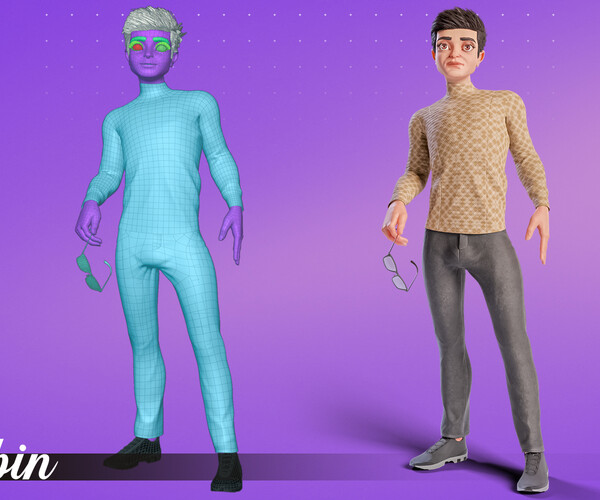 Artstation Rabin Male Rigged Pbr Character Game Assets 
