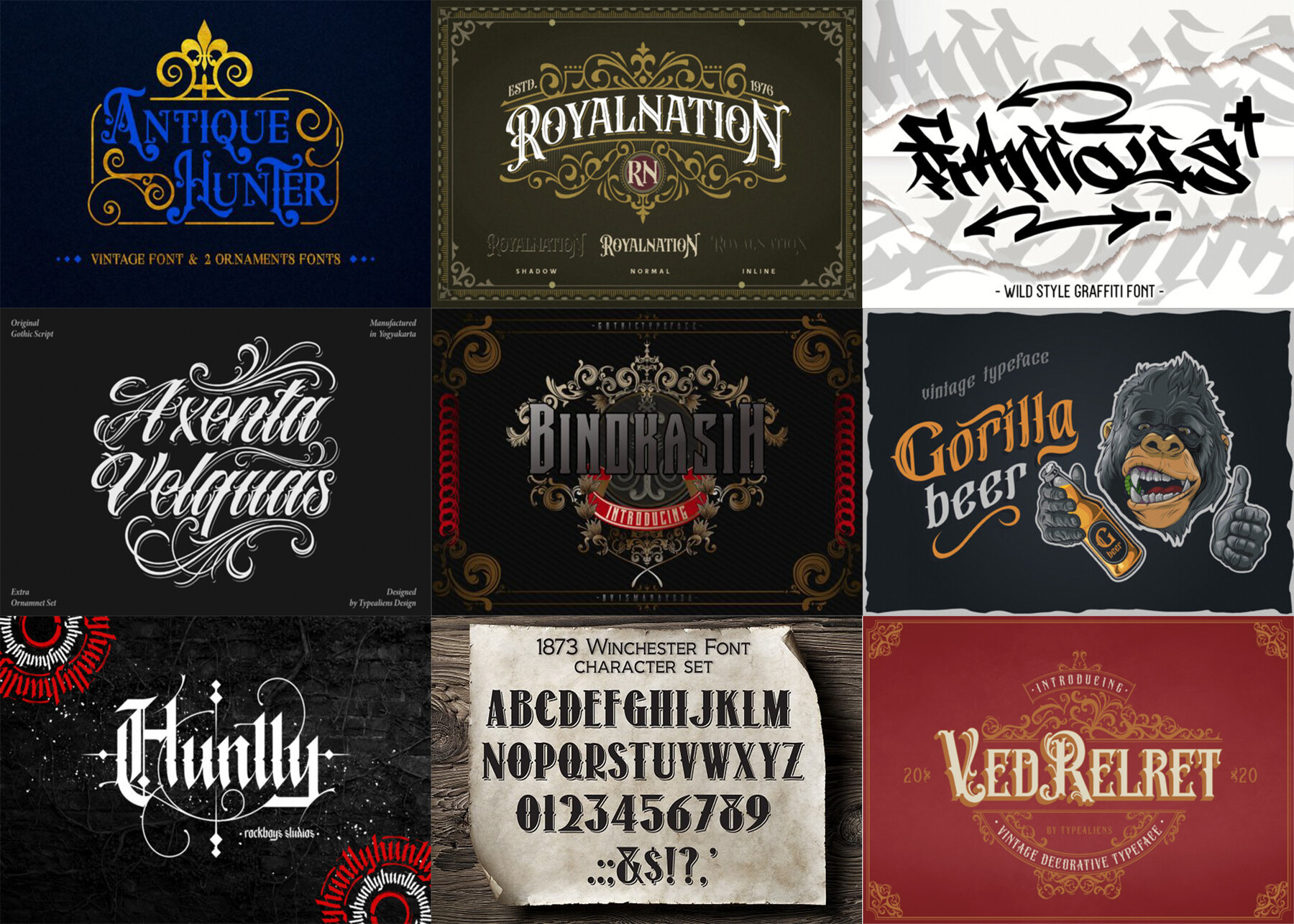 Brix Ink Tattoo - Tattoo Fonts Bundle #2 Gothic Blackletter ...