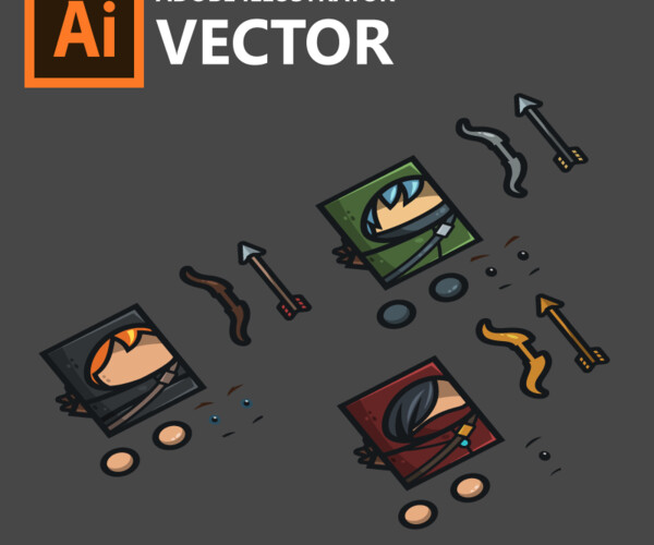 ArtStation - Rectangle Archer 3-Packs | Game Assets