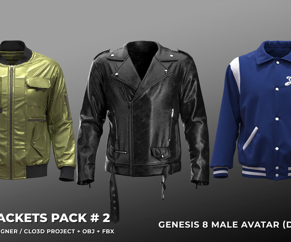 ArtStation - Men's jackets pack # 2 single edition | Game Assets