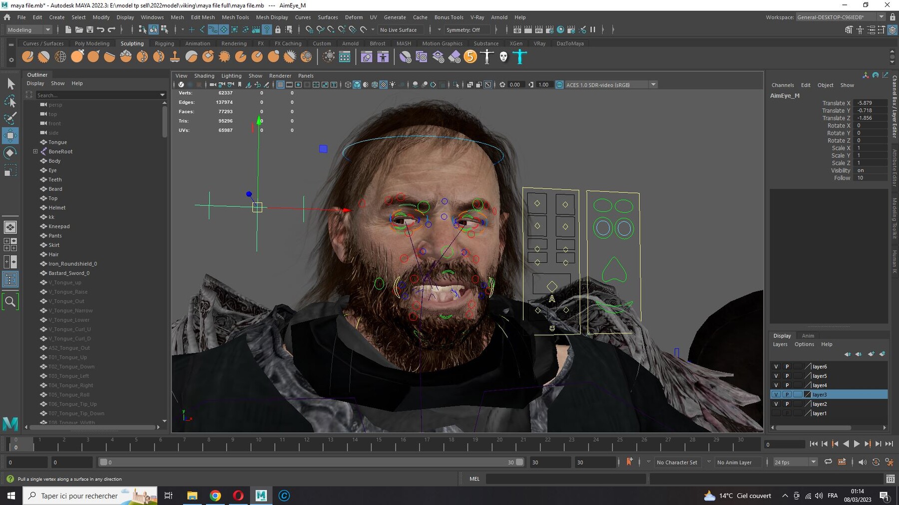 ArtStation - Viking Ready with facial rig | Game Assets