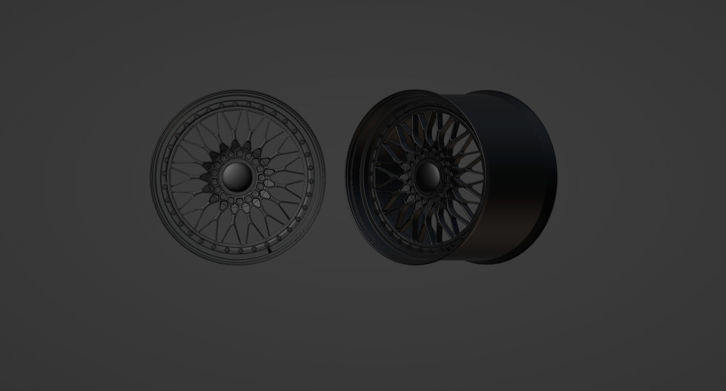 ArtStation - Car tire hub model [free color matching] | Resources