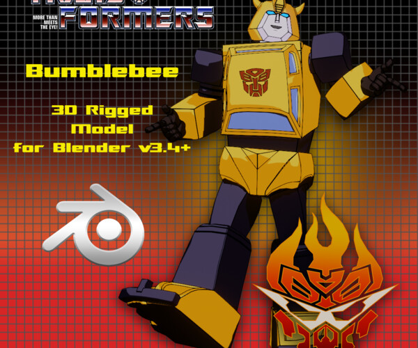 ArtStation - Transformers Generation 1: Bumblebee - 3D Blender Rigged Model | Game Assets