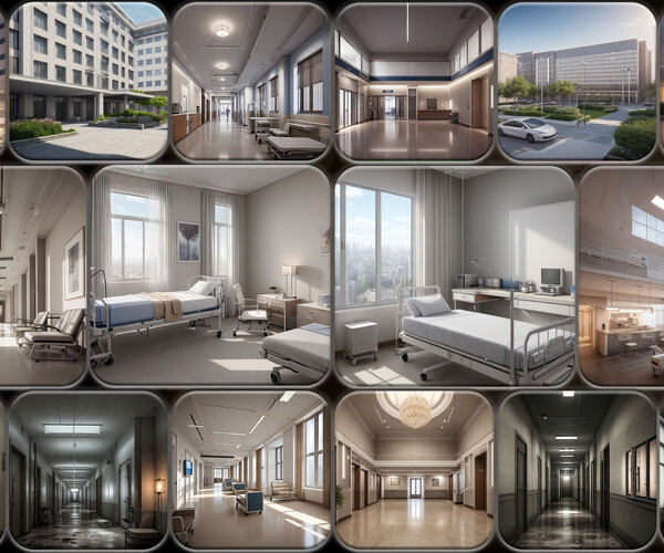 ArtStation - 600 Hospital | Interior - Exterior Reference Pack | 4K | v ...