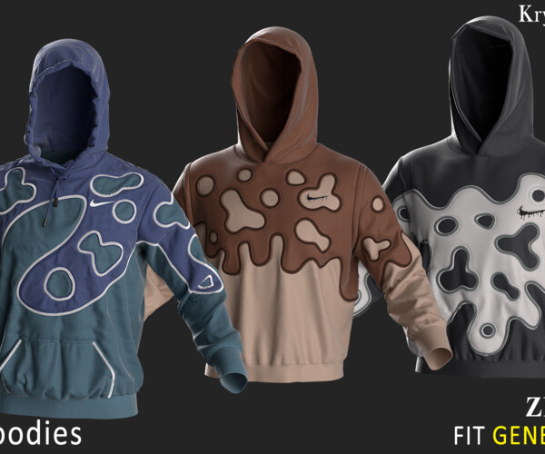 ArtStation - 3 Hoodies. Clo3d, MD projects + OBJ. Sport collection ...