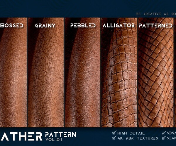 ArtStation - 30 Leather Pattern - Vol 01 | Game Assets