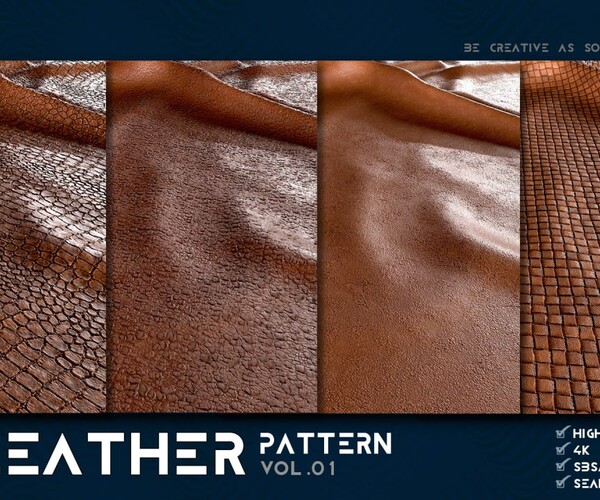 ArtStation - 30 Leather Pattern - Vol 01 | Game Assets