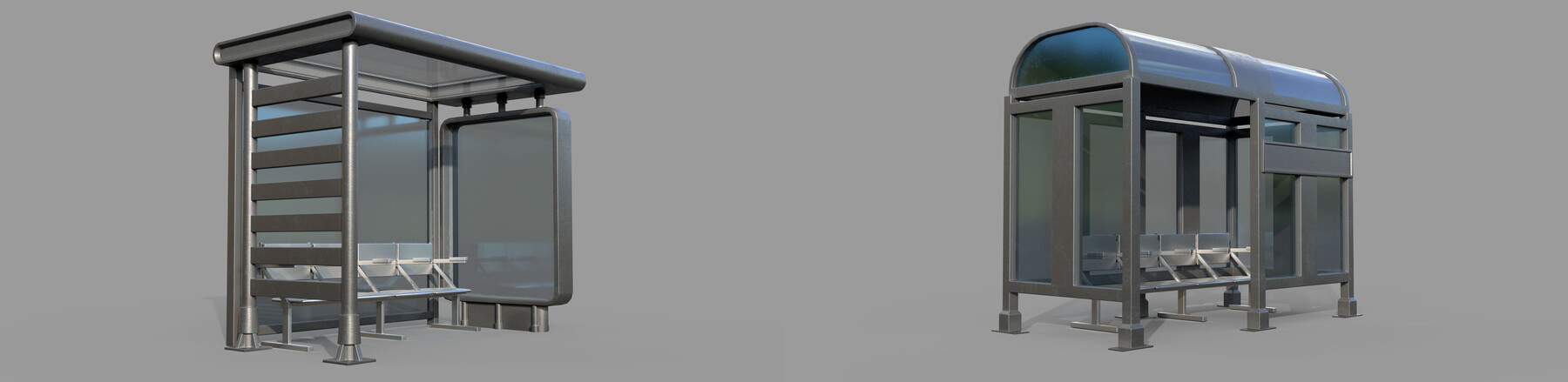 ArtStation - 25 Bus Stop Base Mesh Pack with UVs and Textures | Game Assets