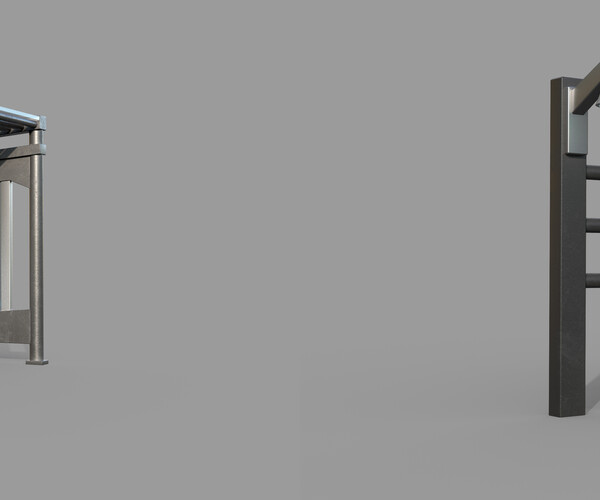 ArtStation - 25 Bus Stop Base Mesh Pack with UVs and Textures | Game Assets