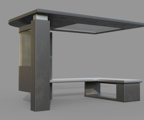 ArtStation - 25 Bus Stop Base Mesh Pack with UVs and Textures | Game Assets