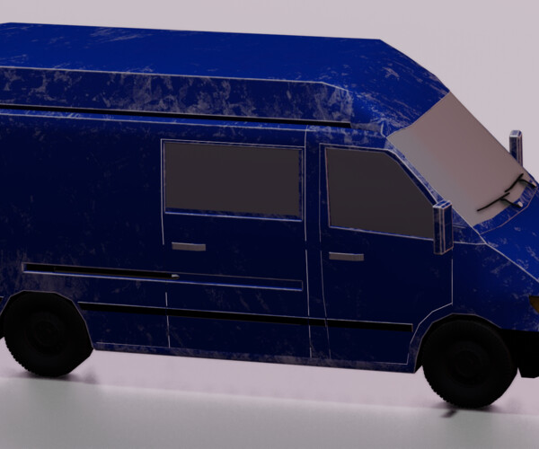 ArtStation - Blue van 3d model | Game Assets