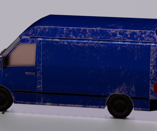 ArtStation - Blue van 3d model | Game Assets