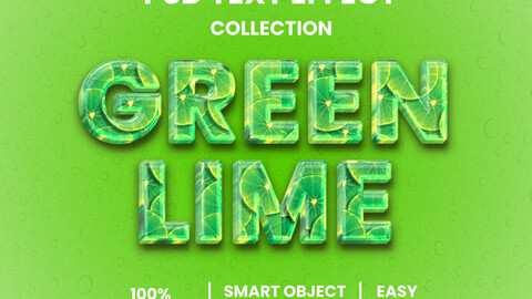 ArtStation - 3D Green Lime. PSD fully editable text effect. Layer style ...