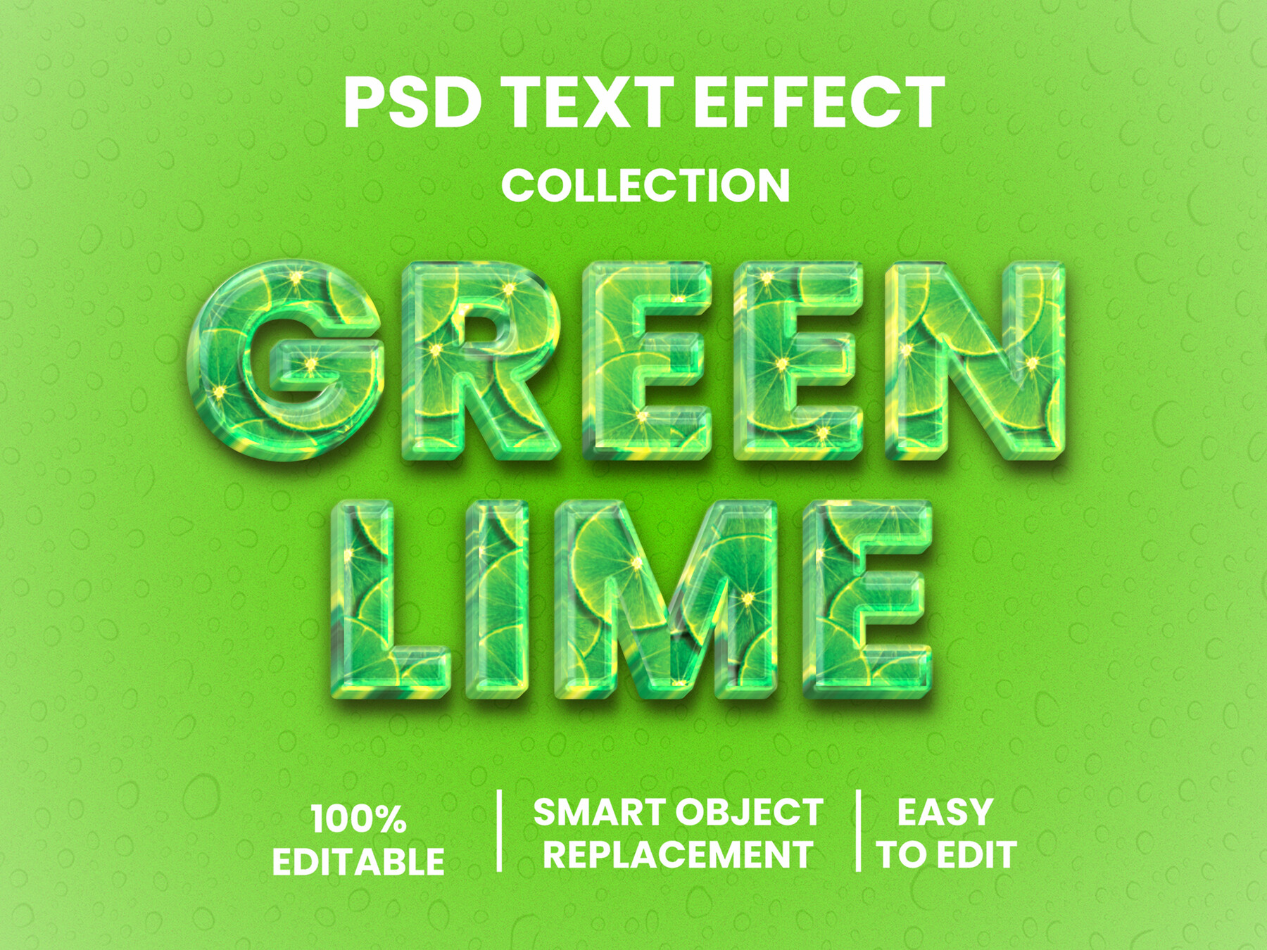 ArtStation - 3D Green Lime. PSD fully editable text effect. Layer style ...