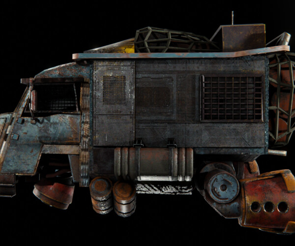 ArtStation - Rust Bucket Spaceship Van | Game Assets