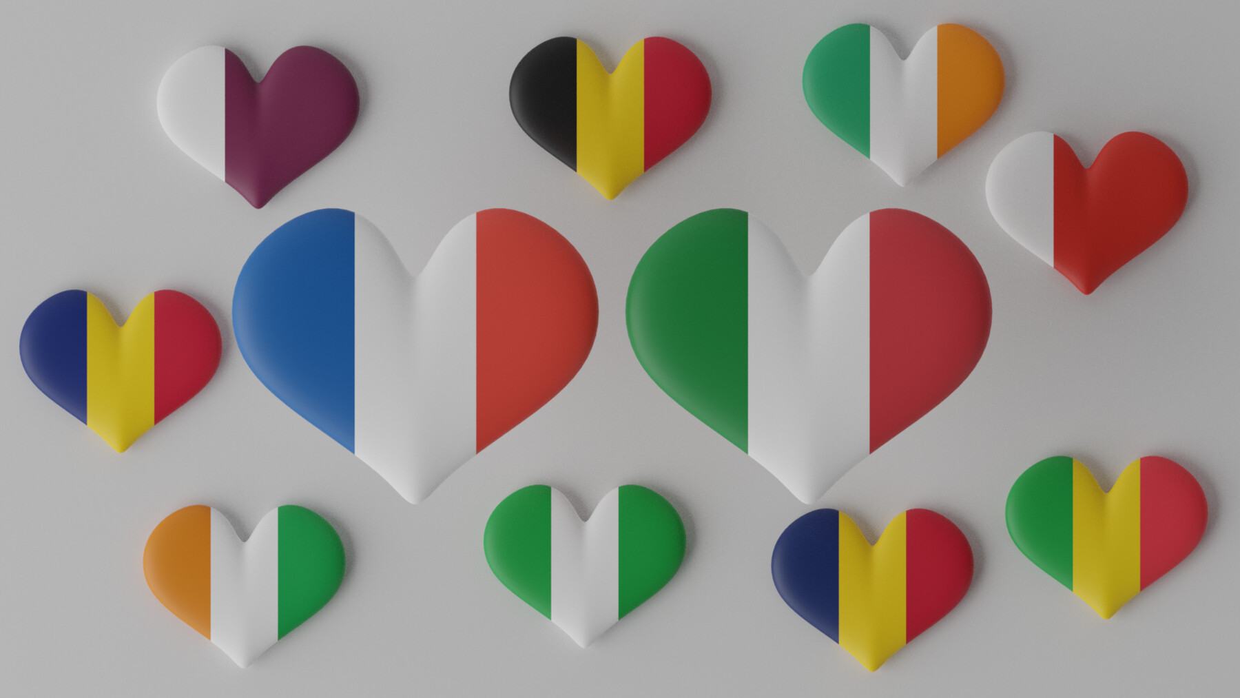 ArtStation - Heart Shaped Flag Collection 3d model | Resources