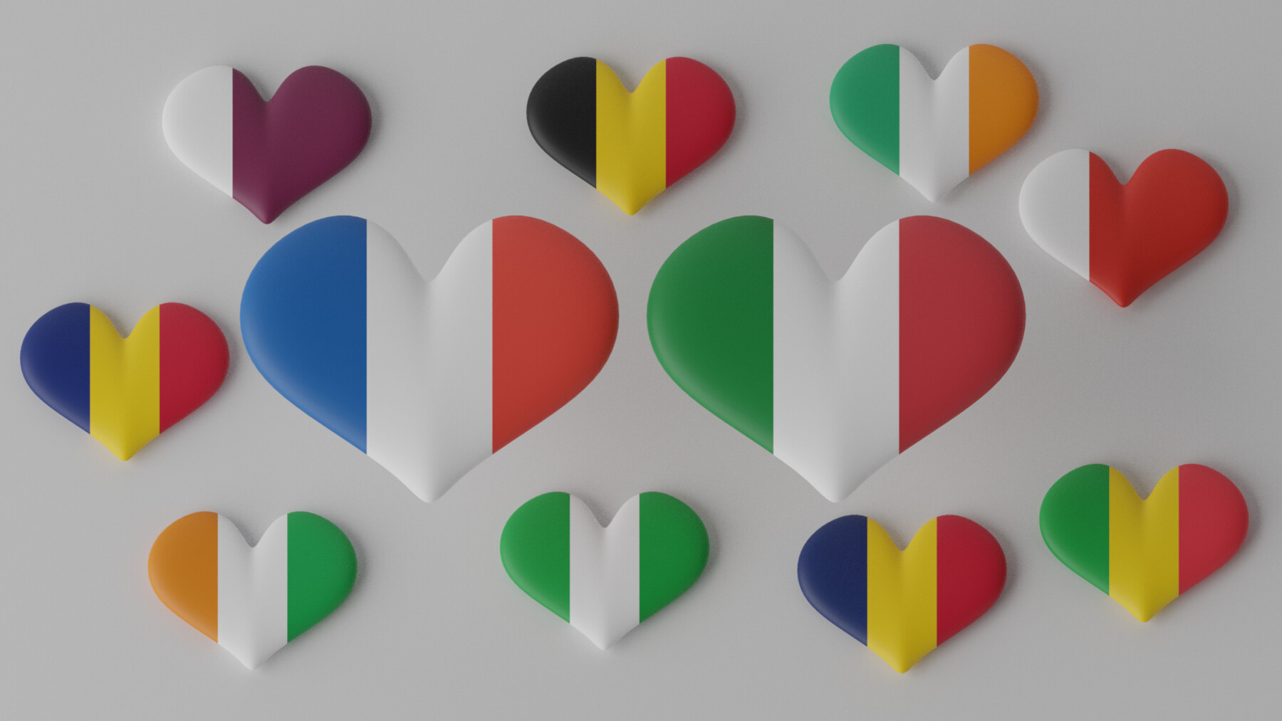 ArtStation - Heart Shaped Flag Collection 3d model | Resources