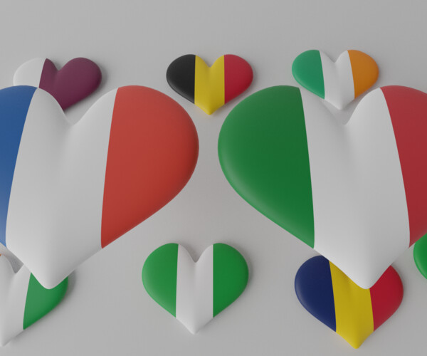 ArtStation - Heart Shaped Flag Collection 3d model | Resources