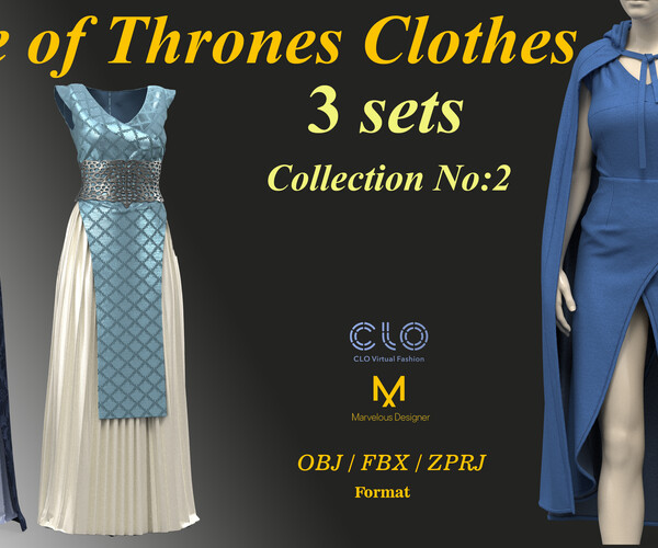 ArtStation - 3 Sets of Game of Thrones Clothes, Collection No:2/ ZPRJ ...