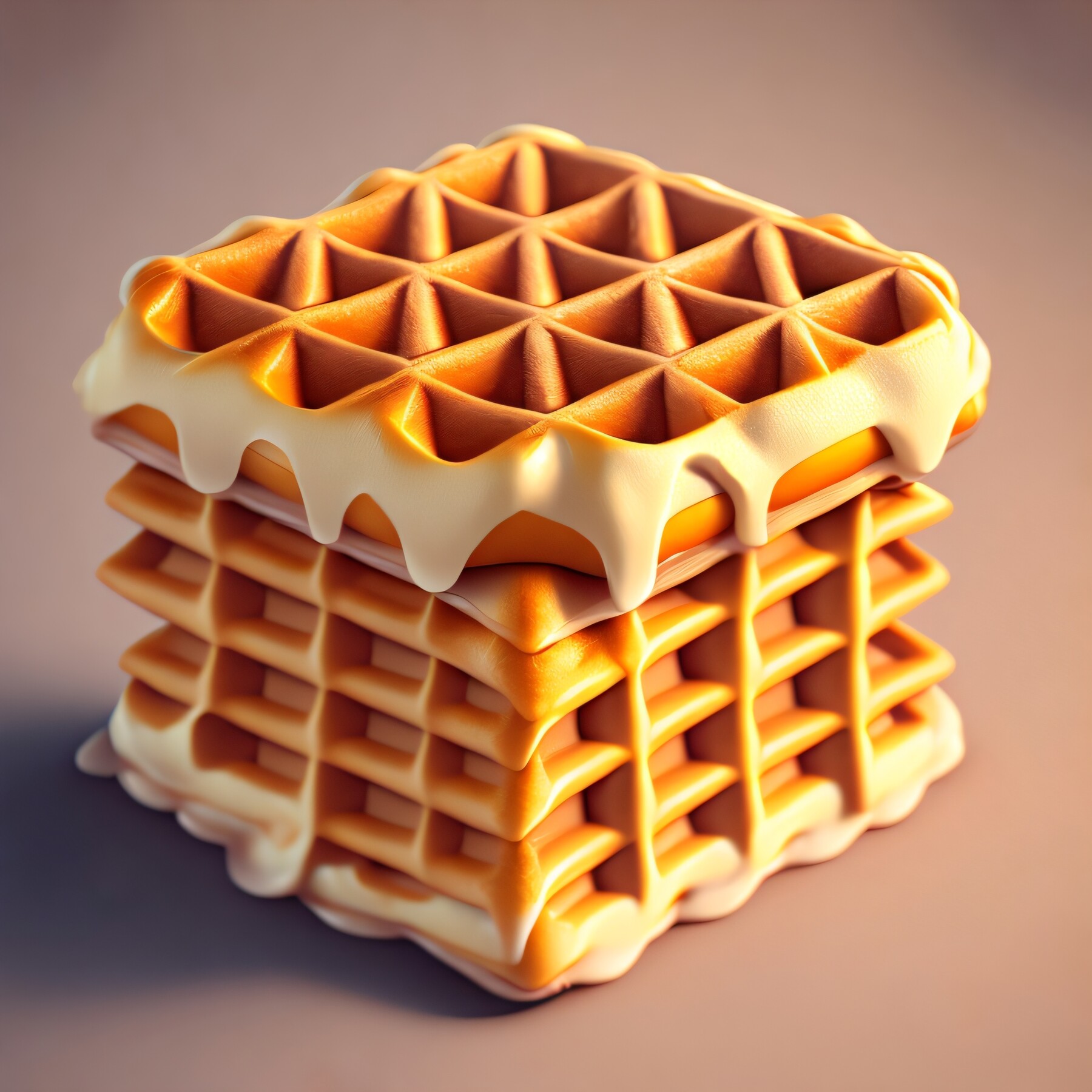 ArtStation - The Artistic Side of Breakfast: Waffle Image Art - pavan1419 | Artworks