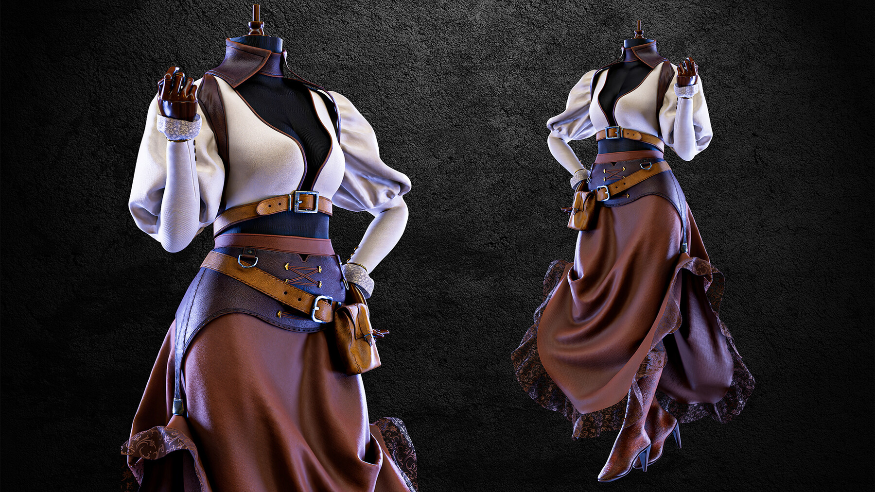 ArtStation - SPANISH DANCER OUTFIT WITH LORD KEYS | Game Assets