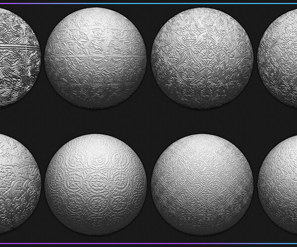 ArtStation - Ornaments Tileable Alphas (Displacement Maps) for ZBrush ...