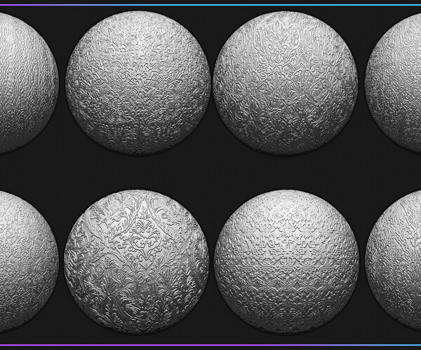 ArtStation - Ornaments Tileable Alphas (Displacement Maps) for ZBrush ...