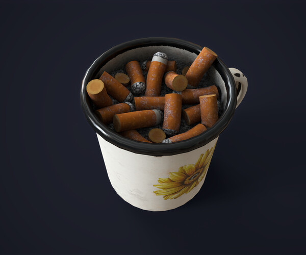 ArtStation - Ashtray in a mug | Game Assets