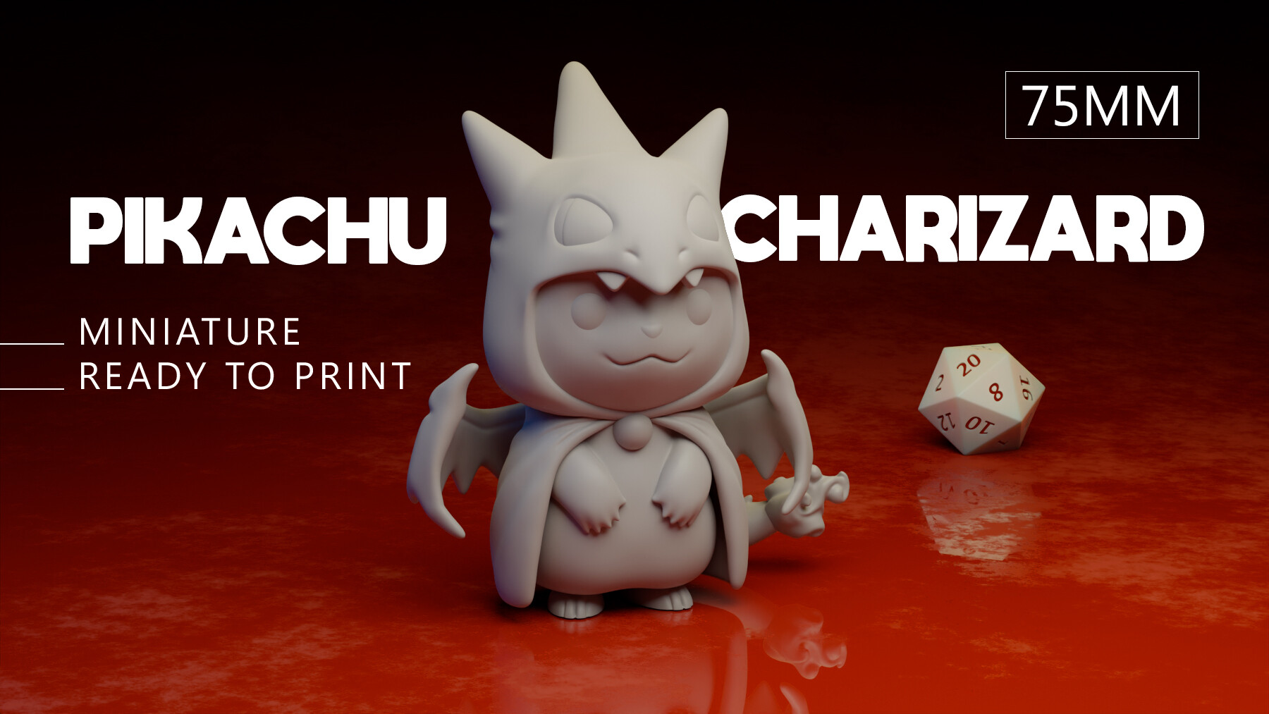 ArtStation - Pikachu as Charizard - Pokémon - 3D Ready to Print | Resources