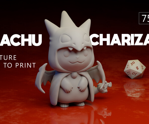 ArtStation - Pikachu as Charizard - Pokémon - 3D Ready to Print | Resources