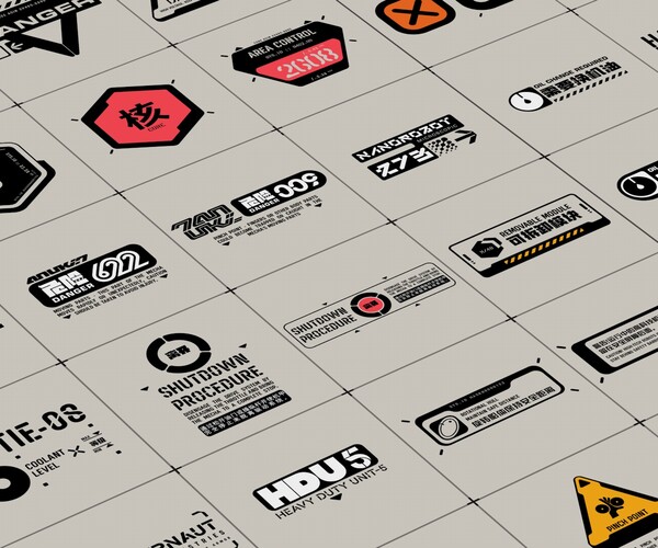 ArtStation - Utilitarian Mech/Tank Decals | Game Assets