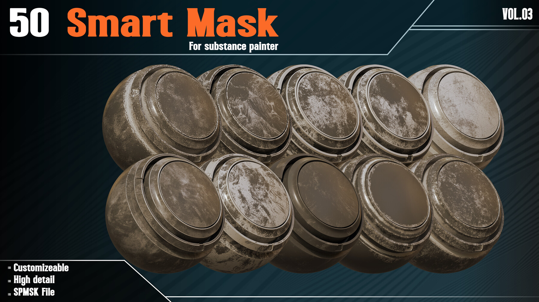 ArtStation - 50 Smart Mask For Substance Painter - Vol.03 | Game Assets