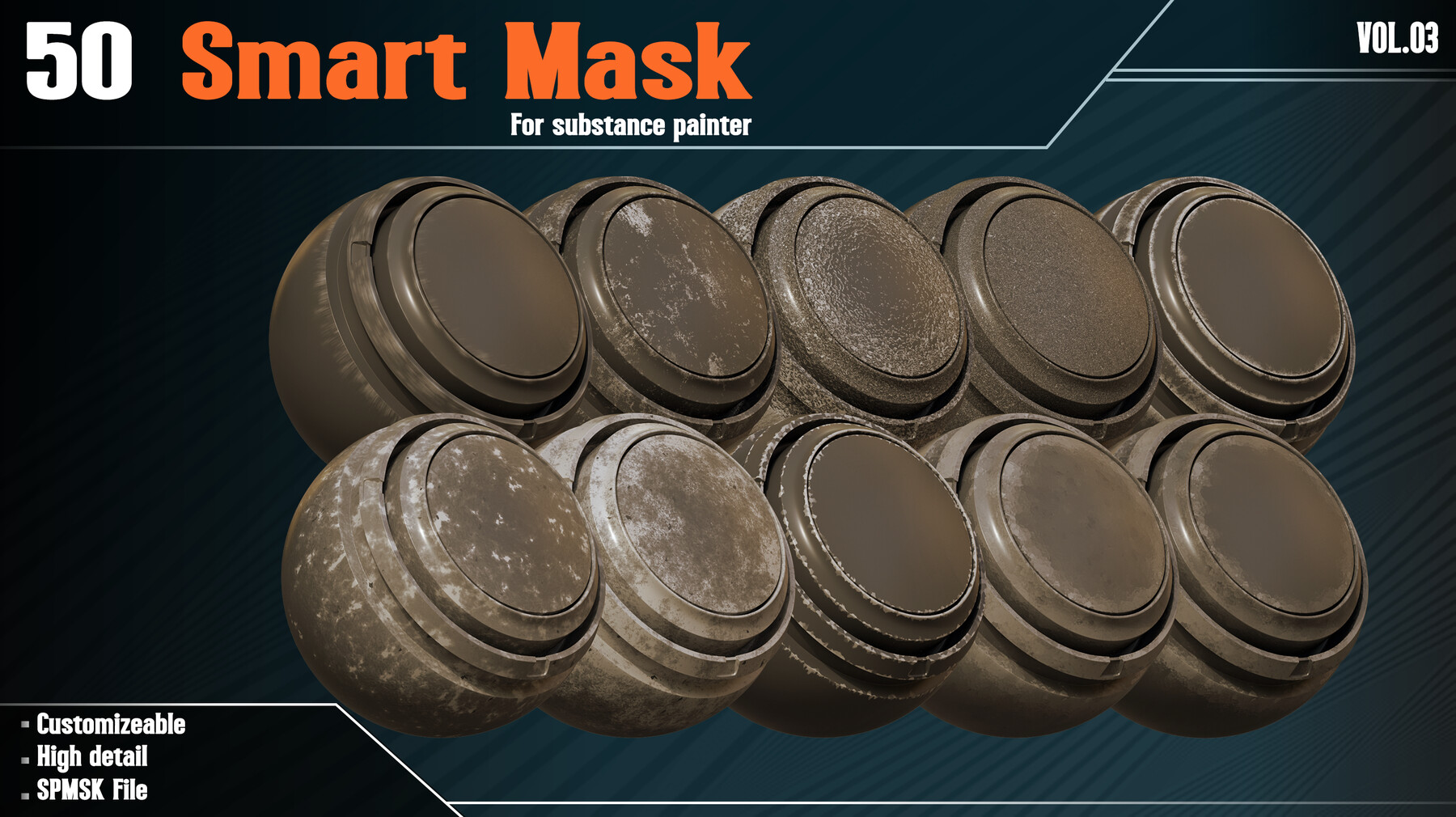 ArtStation - 50 Smart Mask For Substance Painter - Vol.03 | Game Assets