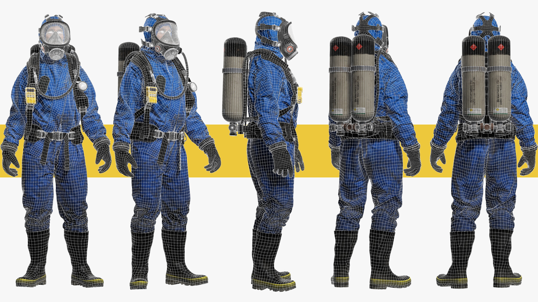 ArtStation - Gas mask HAZMAT SUIT Chemical Nuclear 3D model Full-body ...