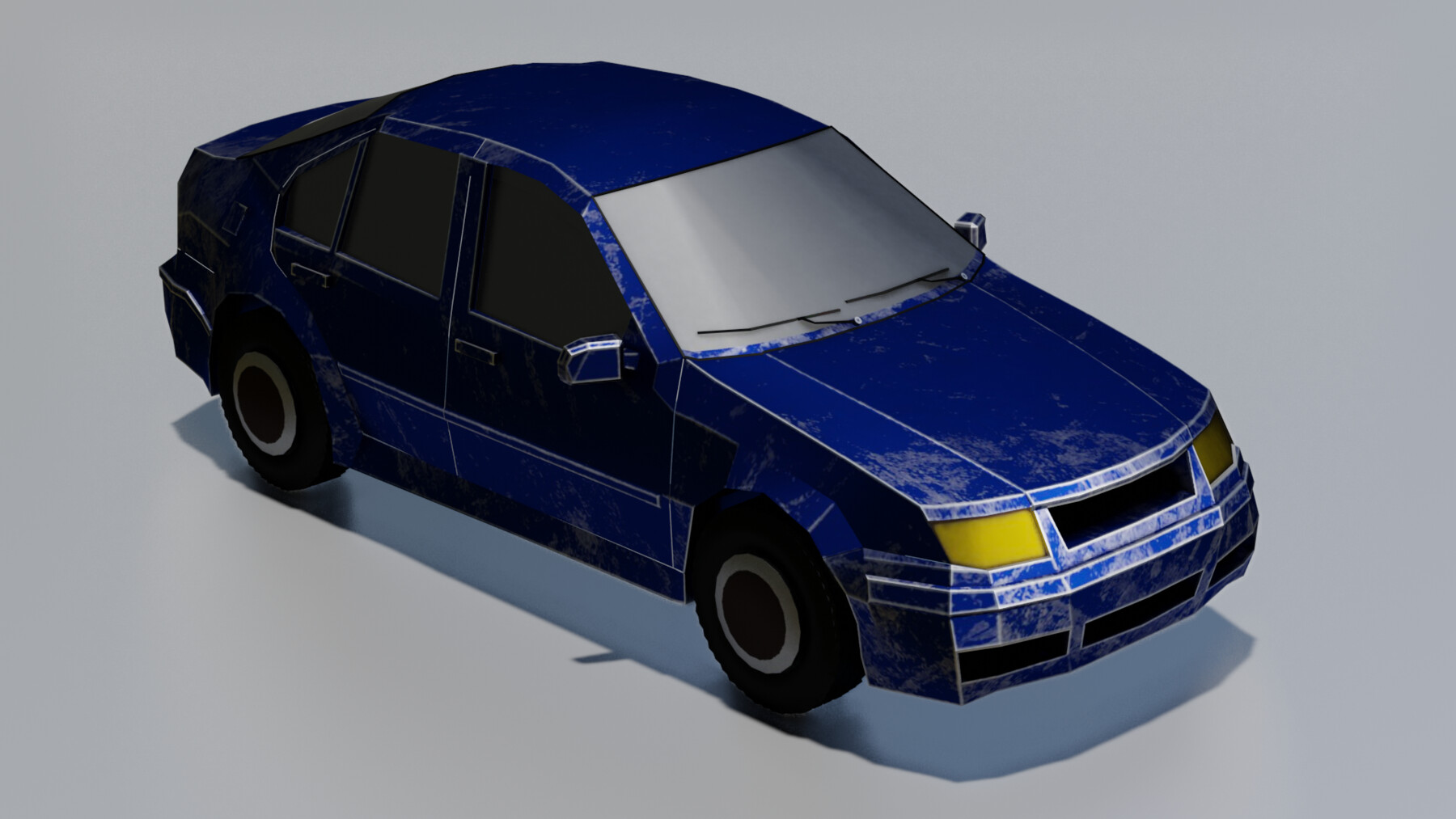 ArtStation - Blue car 3d model | Game Assets