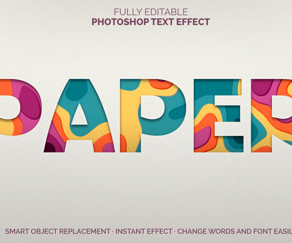 ArtStation - 3D Paper. PSD fully editable text effect. Layer style PSD ...