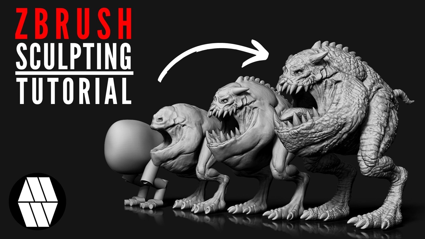 ArtStation - MLW_Creative - ZBRUSH Creature Sculpting FULL TUTORIAL | Tutorials