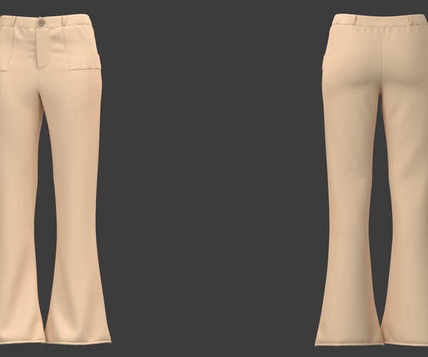 ArtStation - 13 Women's Basic Pants + Zprj +Obj + Fbx | Game Assets