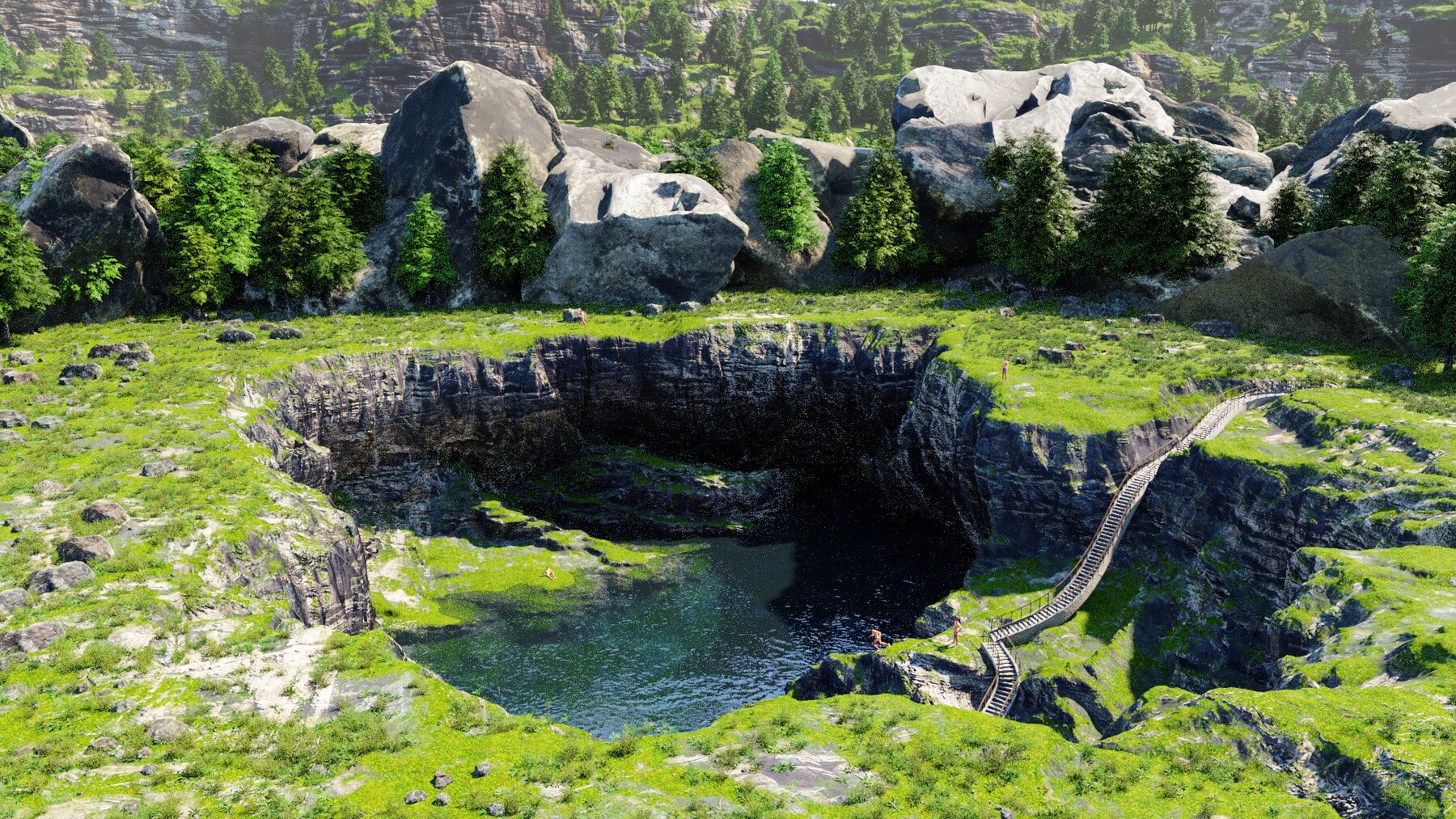 ArtStation - The pool in the well -forest- | Resources