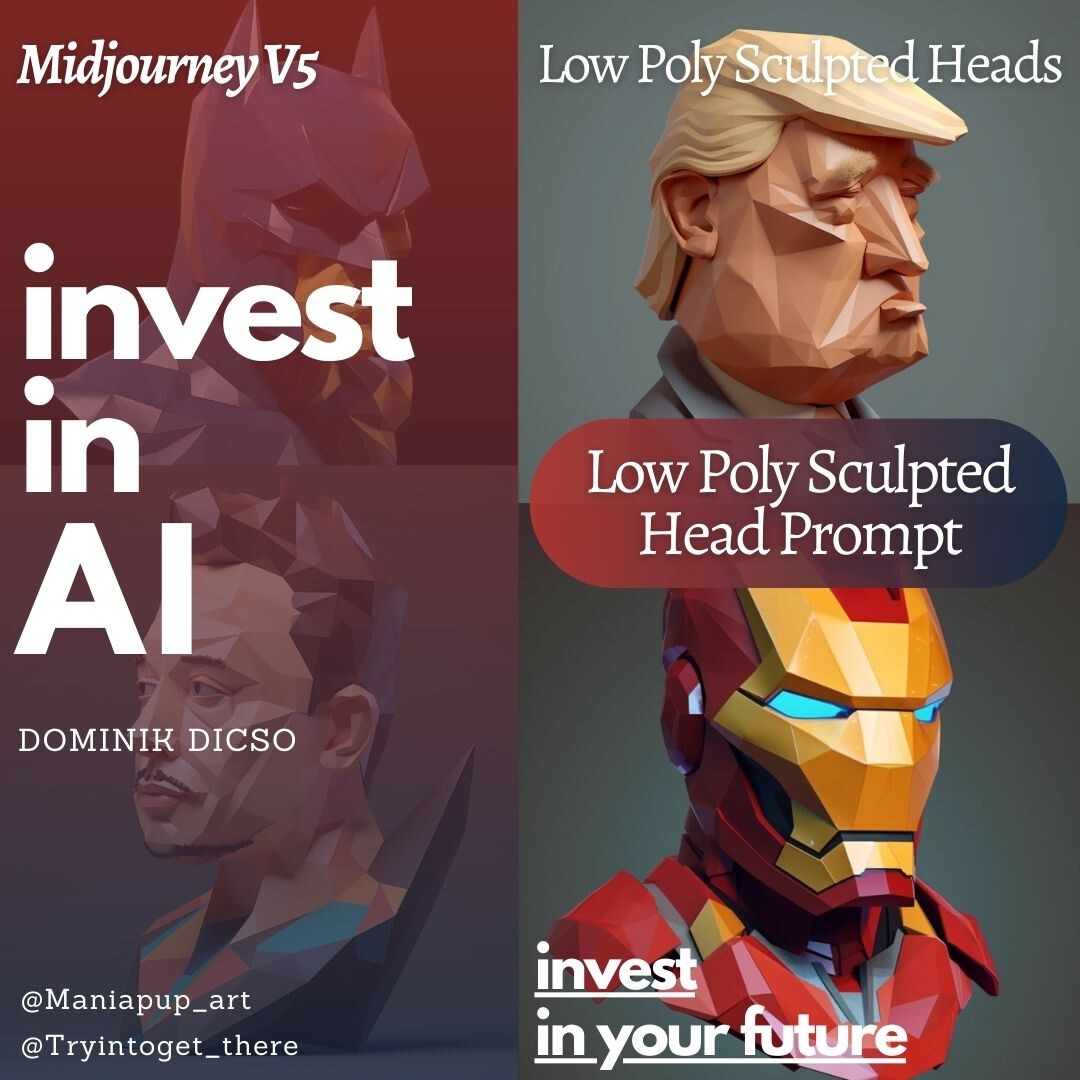 ArtStation - 3D Low Poly Sculpted Heads Prompt - Midjourney | Artworks
